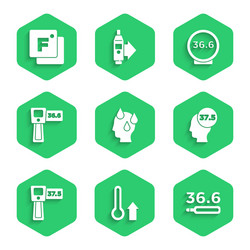 Set high human body temperature fahrenheit Vector Image