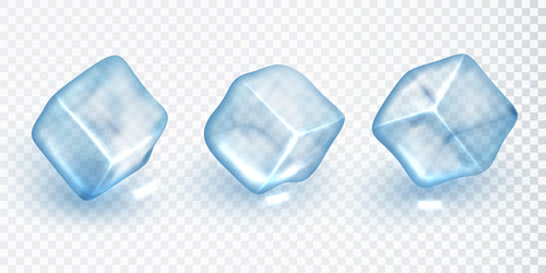 Ice cubes realistic transparent freeze water Vector Image