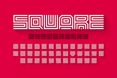 Continuous line font inline alphabet Royalty Free Vector