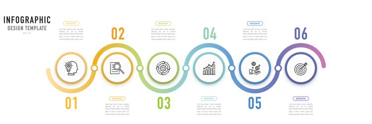 Circular curve infographic for business Royalty Free Vector