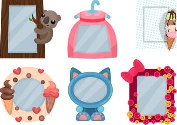 Decorated photo frames collection kids Royalty Free Vector
