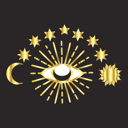 Evil eye pastel isolated magic witchcraft occult Vector Image