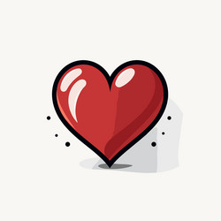Heart hand-drawn comic heart doodle style cartoon Vector Image