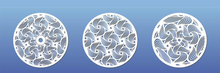 Laser cut template circular panel pattern for diy Vector Image