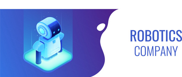 Robotics technology isometric 3d banner header Vector Image