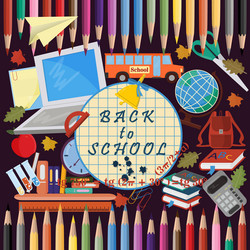 School theme design of subjects Royalty Free Vector Image