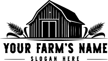 Wester farm logo silhouette Royalty Free Vector Image