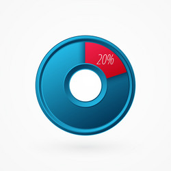 20 percent pie chart on transparent background Vector Image