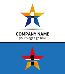 Number one 1 logo icon template Royalty Free Vector Image