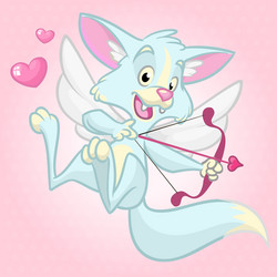 Cupid pig with arrow and bow Royalty Free Vector Image