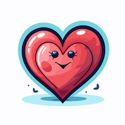 Heart hand-drawn comic heart doodle style cartoon Vector Image