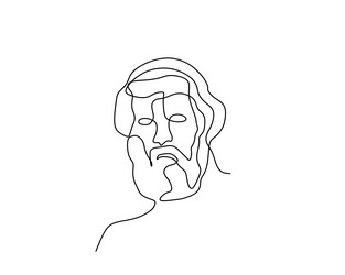 Plato continuous one line drawing minimalist Vector Image
