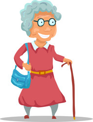 Old lady nice grandmother smiles isolated Vector Image