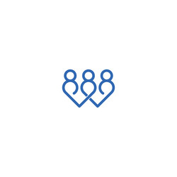 Group of people location icon gathering Royalty Free Vector