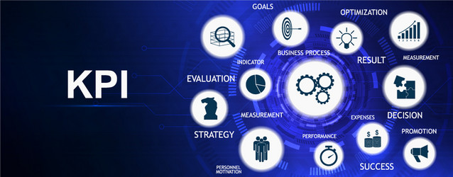 Kpi key performance indicators Royalty Free Vector Image
