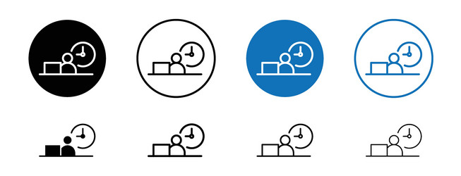 Office hours icon set hour work training Vector Image