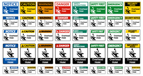 Safety instructions overhead hoist symbol sign Vector Image