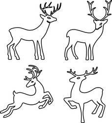 Running Deer Outline Vector Images (over 200)