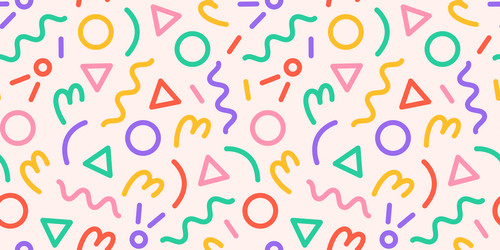 Fun colorful line doodle seamless pattern Vector Image