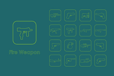 Set of fire weapon icons Royalty Free Vector Image