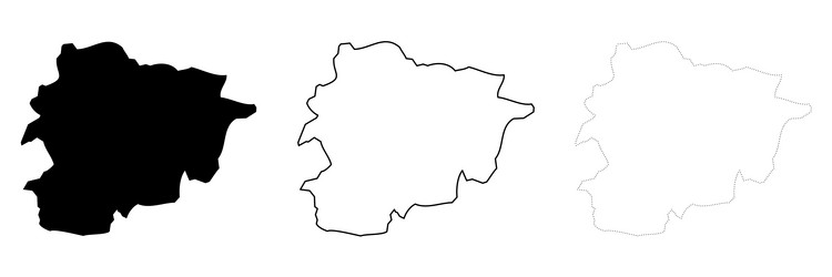 Andorra country map silhouette and outlines Vector Image