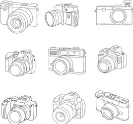 Dslr camera outline Royalty Free Vector Image - VectorStock
