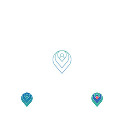 Group of people location icon gathering Royalty Free Vector