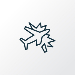 Plane crash icon colored line symbol premium Vector Image