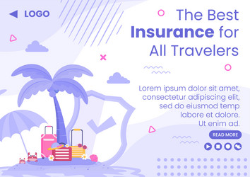 Travel insurance brochure template flat design Vector Image