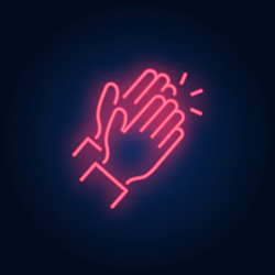 High five neon sign Royalty Free Vector Image - VectorStock