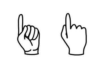 Hand with first finger in outline doodle style Vector Image