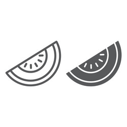 Melon line icon fruit and vitamin diet sign Vector Image