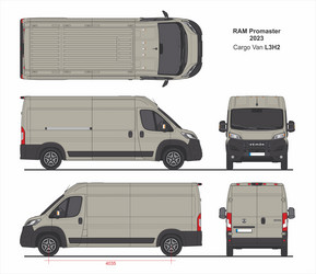 Ram promaster cargo delivery van l1h1 2023 Vector Image