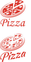 Pizza neon logo on wall background Royalty Free Vector Image
