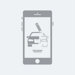 Application for car accident assistance Royalty Free Vector