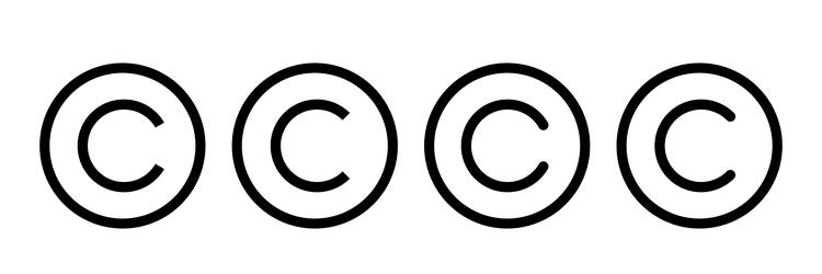 Copyright icon set copyright symbols Royalty Free Vector