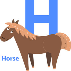 Animals alphabet h is for horse Royalty Free Vector Image