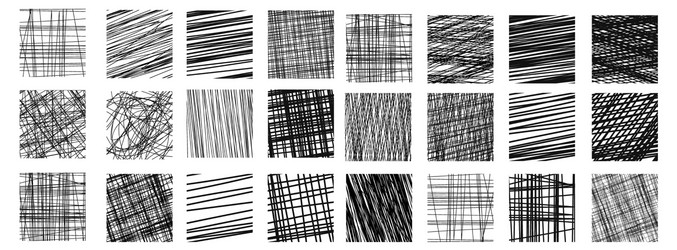 Hand drawn hatching line texture set crosshatch Vector Image