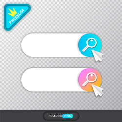 Search bar design ui elements blue Royalty Free Vector Image