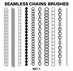 Seamless chain pattern brushes flat sketch brush Vector Image
