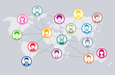 World people network diagram Royalty Free Vector Image