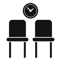Wait chairs icon outline waiting area Royalty Free Vector