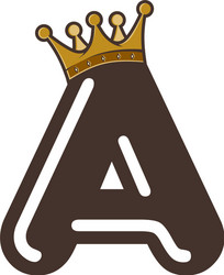 Alphabet letter with crown king queen Royalty Free Vector