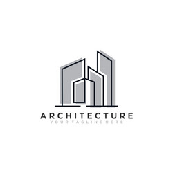 Architecture line art logo design template Vector Image