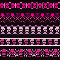 Pixel skull and bones Royalty Free Vector Image