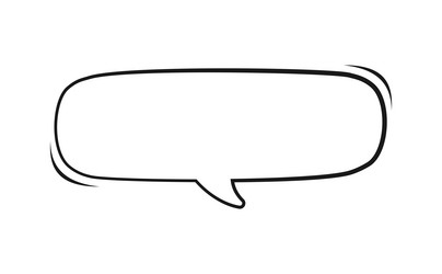 Comic speech bubble outline hand drawn line art Vector Image