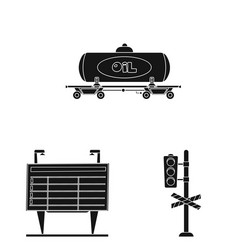 Design of train and station symbol Royalty Free Vector Image