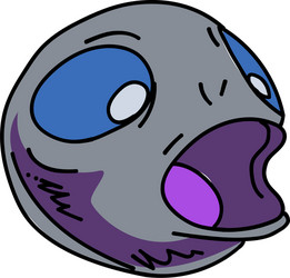 Fish head hand drawn cartoon Royalty Free Vector Image