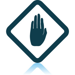 Icon of warning hand Royalty Free Vector Image
