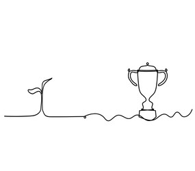 Abstract tree with cup as line drawing Royalty Free Vector